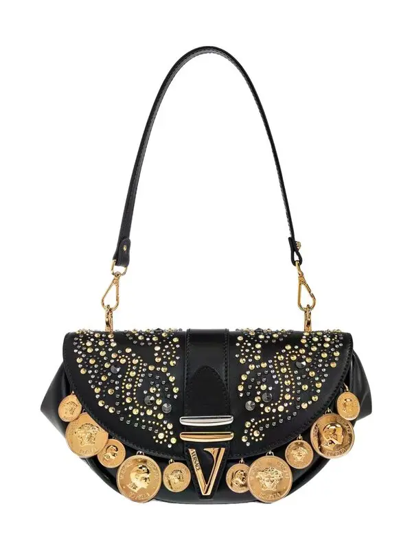 Versace Virtus Shoulder Bag - Black