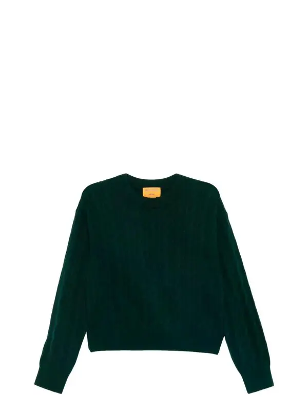 Guest In Residence Cable Collegiate Sweatshirt - Green