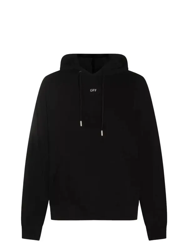 Off-White Cotton Hoodie - Black