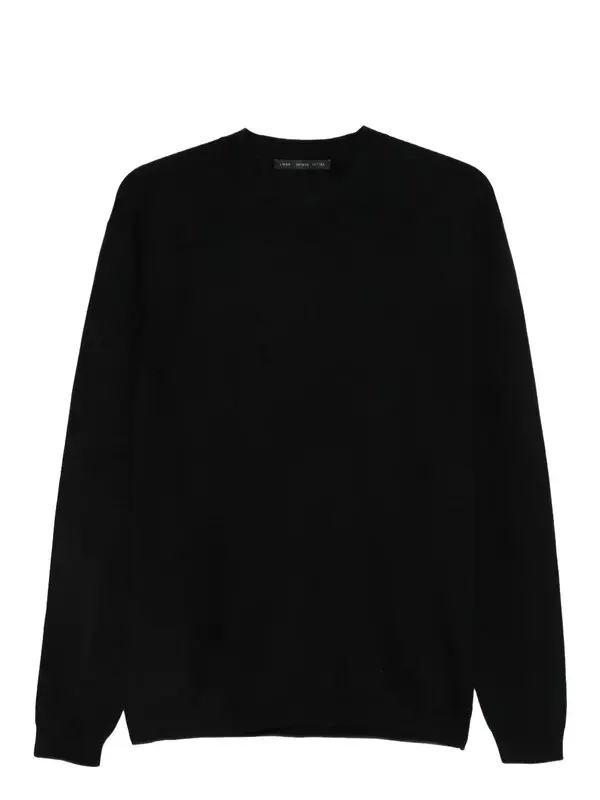 LOW BRAND Crew-neck Long Sleeve Sweater - Black