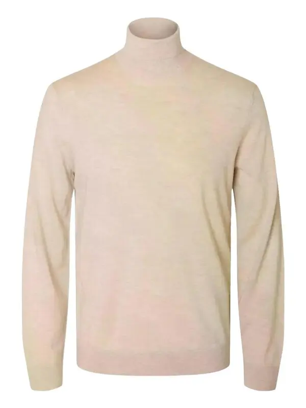 SELECTED Turtleneck Merino Wool Sweater - Neutrals