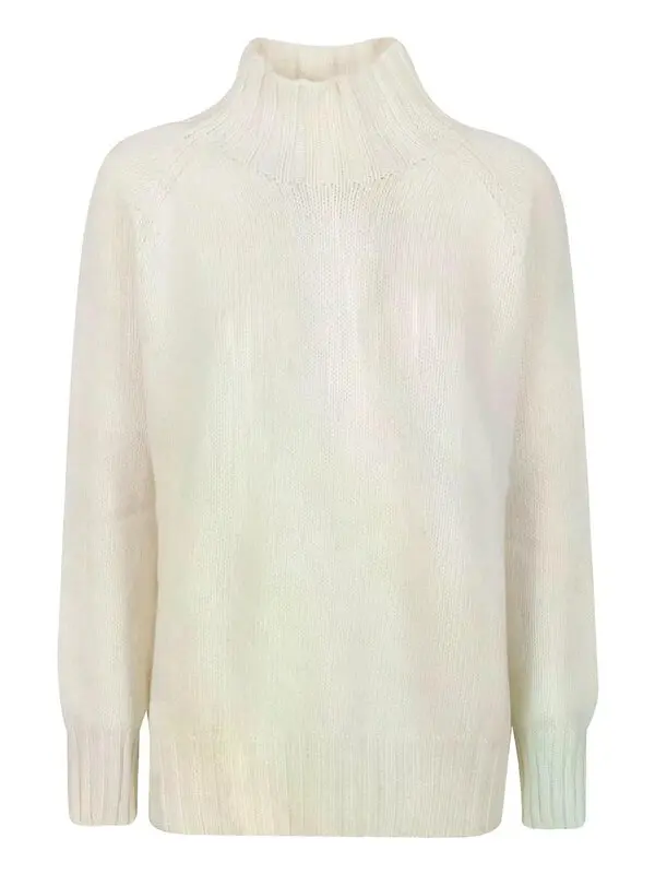 ARAGONA Funnel-neck Cashmere Sweater - Neutrals