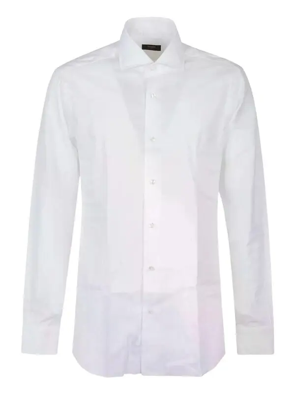 BARBA NAPOLI Long-sleeved Cotton Shirt - White