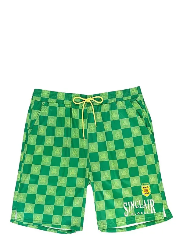 SINCLAIR Checkered Track Shorts - Green