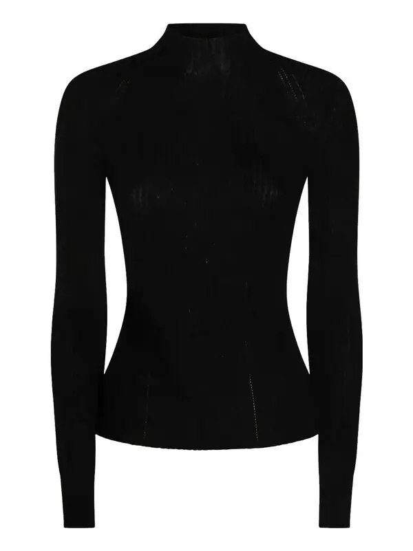 TWINSET Ribbed High-neck Sweater - Black