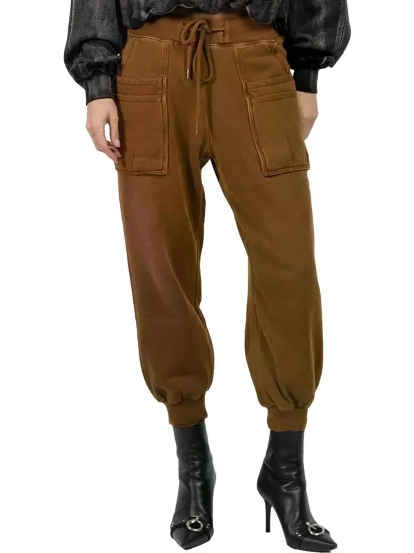 R13 Elasticated Cotton Track Pants - Brown