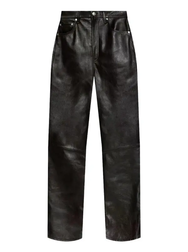 Rag & Bone Leather Panelled Trousers - Brown