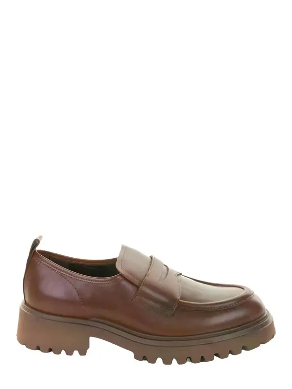 GUGLIELMO ROTTA Leather Penny-strap Loafers - Brown