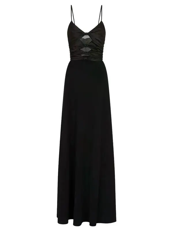 Emporio Armani Bow-embellished Maxi Dress - Black