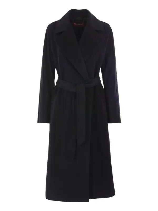 Max Mara Belted Double-breasted Cashmere Coat - Black