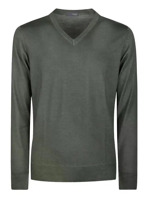 DRUMOHR V-neck Merino Wool Sweater - Green