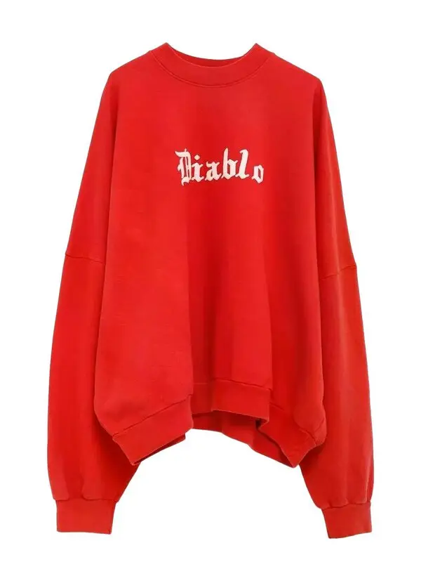 WILLY CHAVARRIA Diablo Embroidered Sweatshirt - Red