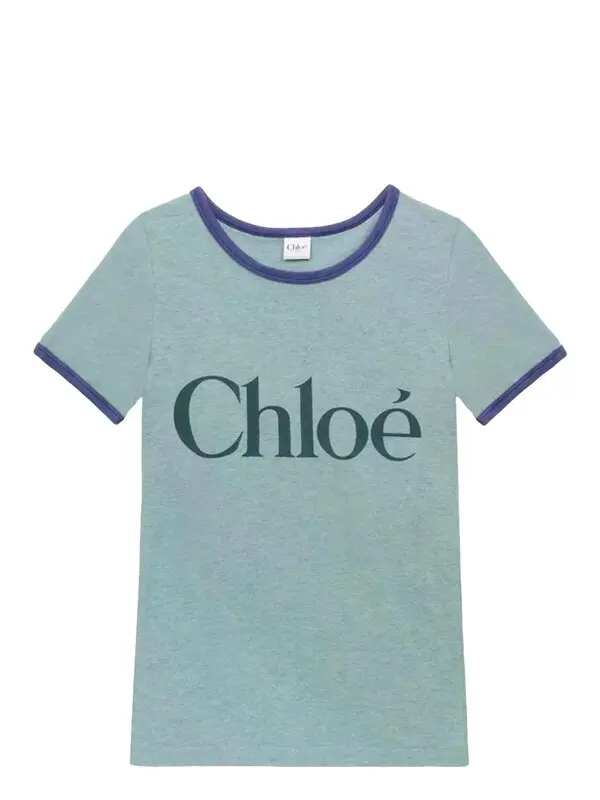 Chloé Logo-print Round-neck T-shirt - Blue