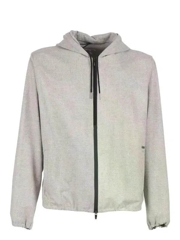 TOMBOLINI Hooded Zip-front Jacket - Grey