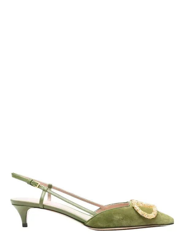 Valentino Garavani Slingback Embellished Pumps - Green