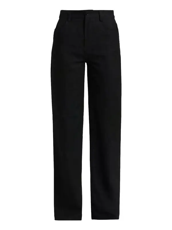 LOULOU High-waisted Straight-leg Pants With Belt Loops - Black
