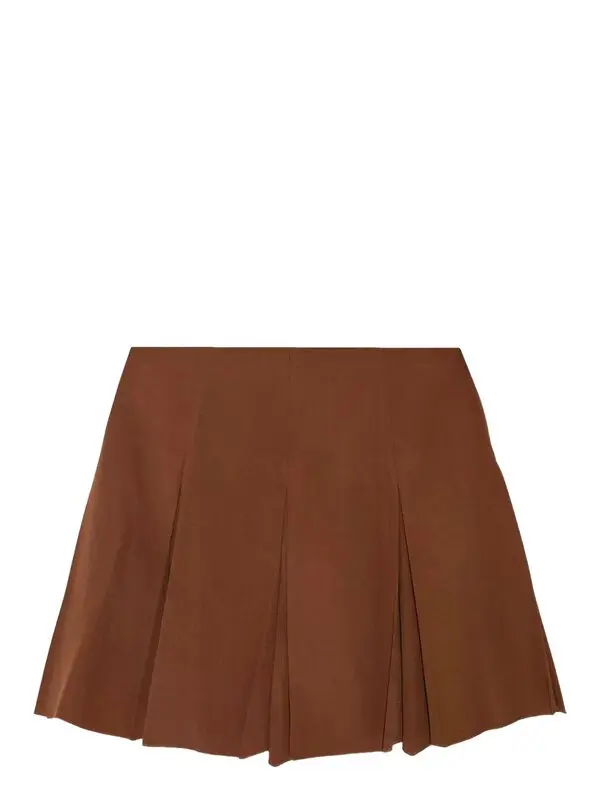 Marni Pleated Wool Midi Skirt - Brown