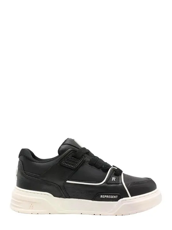 REPRESENT Leather Panelled Low-top Sneakers - Black