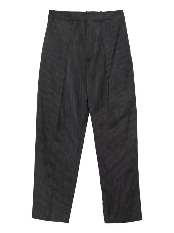 Soeur Pinstripe Virgin Wool Trousers - Grey