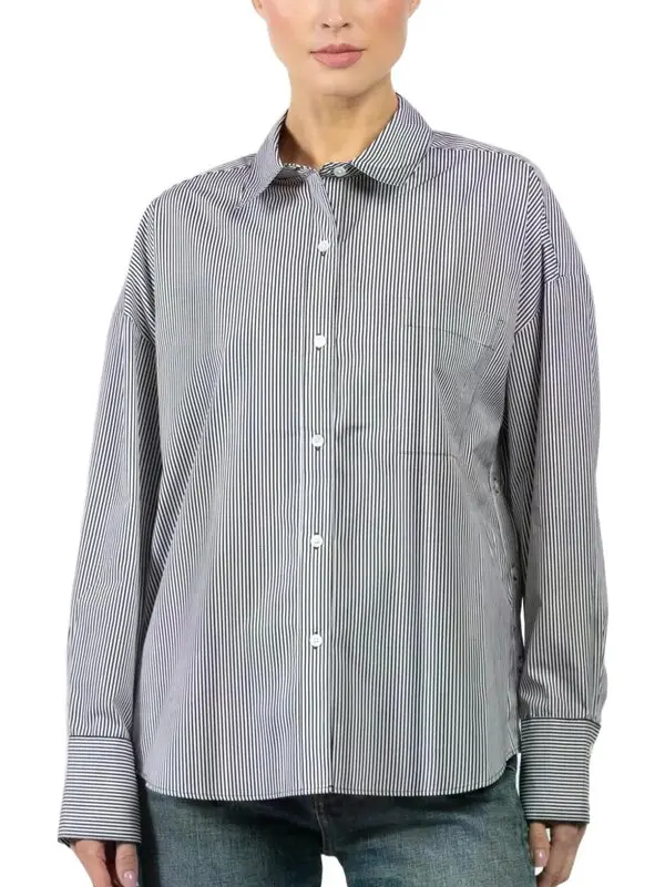ARLO MOTT Striped Button-down Shirt - Grey
