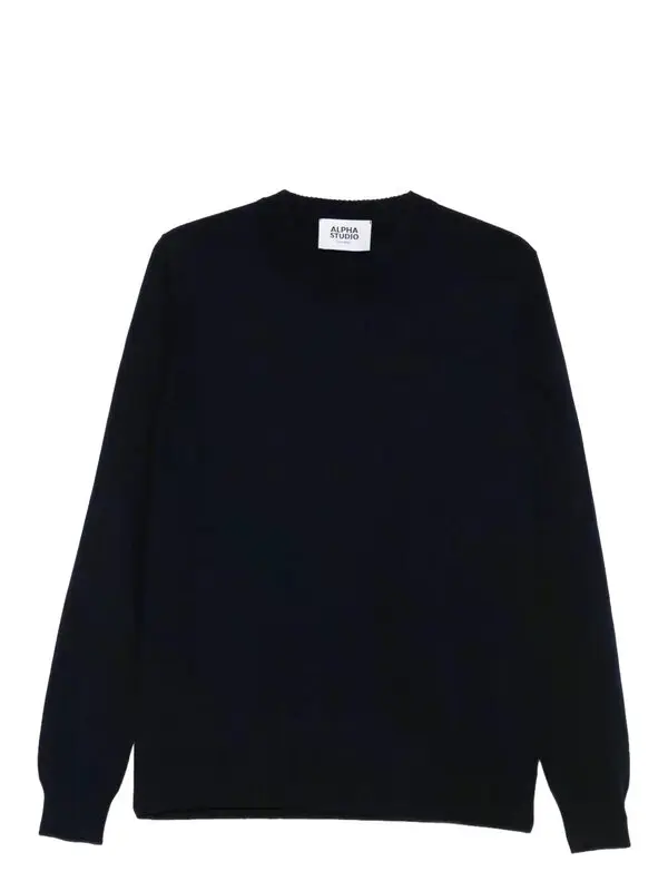 Alpha Studio Round-neck Cashmere Sweater - Black