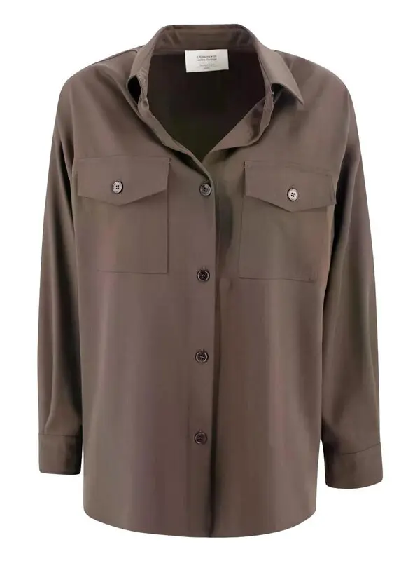 Max Mara Double-pocket Virgin Wool Shirt - Brown