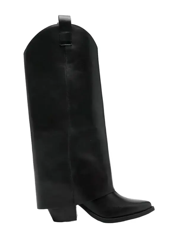 GISEL MOIRE 70mm Natasha Boots - Black