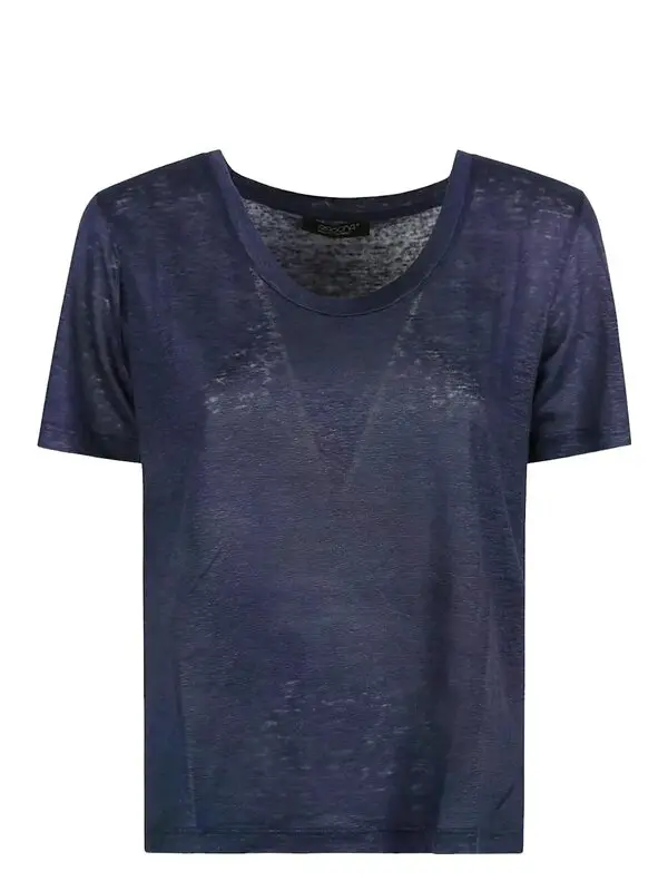 ARAGONA Linen T-shirt - Blue