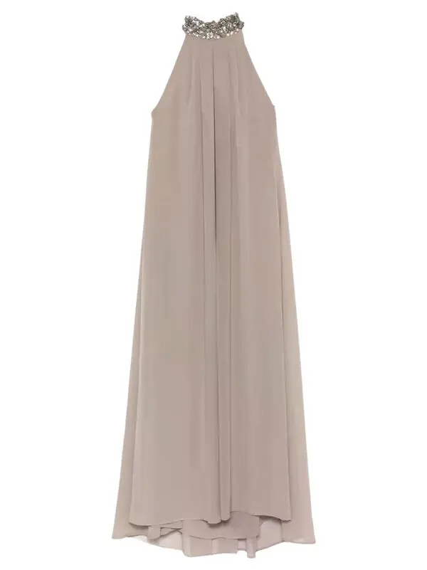 P.a.r.o.s.h Embellished Halterneck Dress - Neutrals