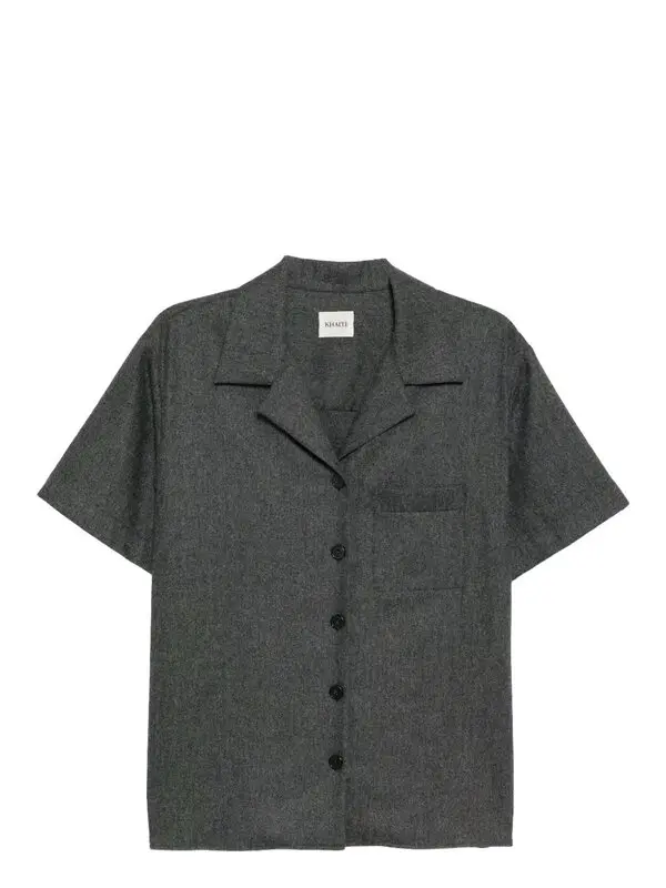 Khaite Riordan Buttoned Short-sleeve Shirt - Grey