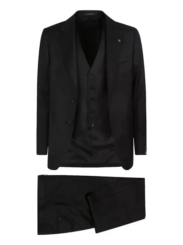 Tagliatore Single-breasted Wool Suit - Black