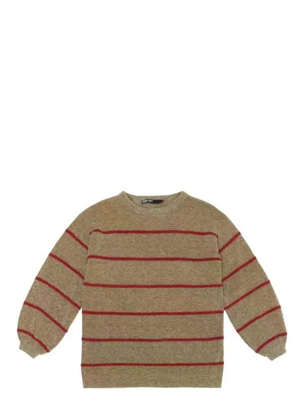 Bimba Y Lola Striped Balloon-sleeve Sweater - Brown