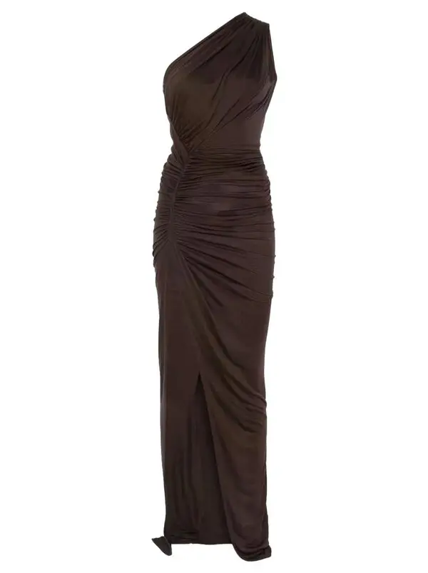 Rick Owens One-shoulder Draped Dress - Brown