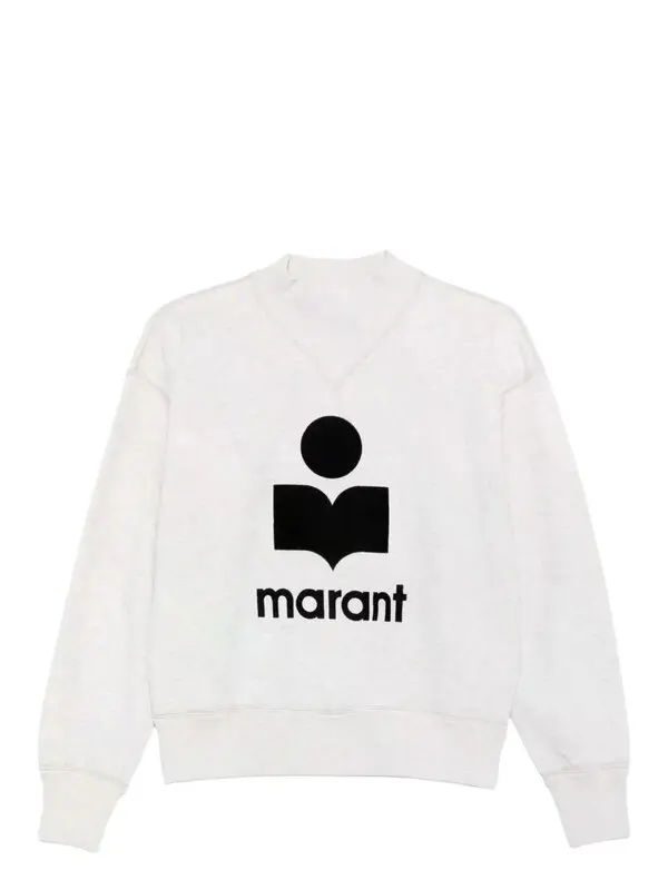 MARANT ETOILE Flocked-logo Sweatshirt - Neutrals