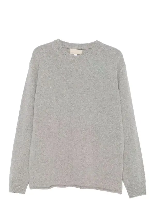 120% Lino Round-neck Cashmere Sweater - Grey