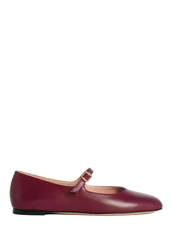 Bally Buckle-strap Leather Ballet Flats - Red