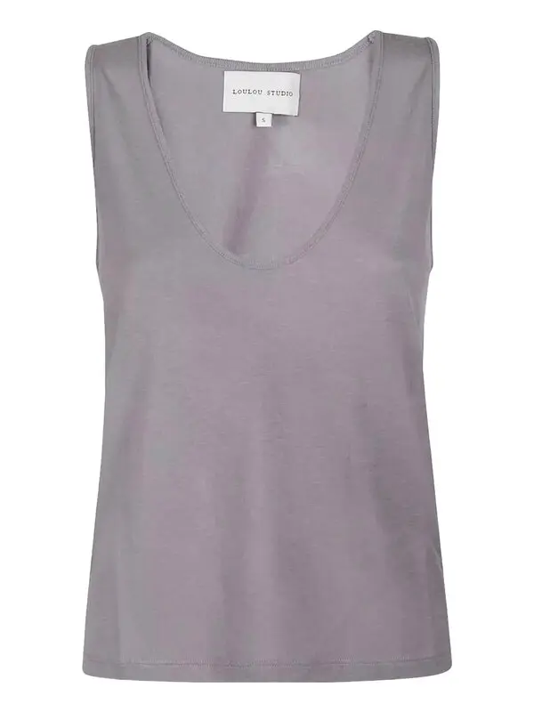 Loulou De Saison Albia Scoop-neck Tank Top - Grey