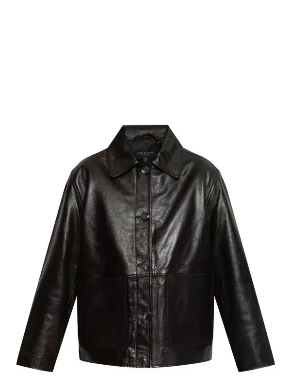 Rag & Bone Panelled Leather Jacket - Brown