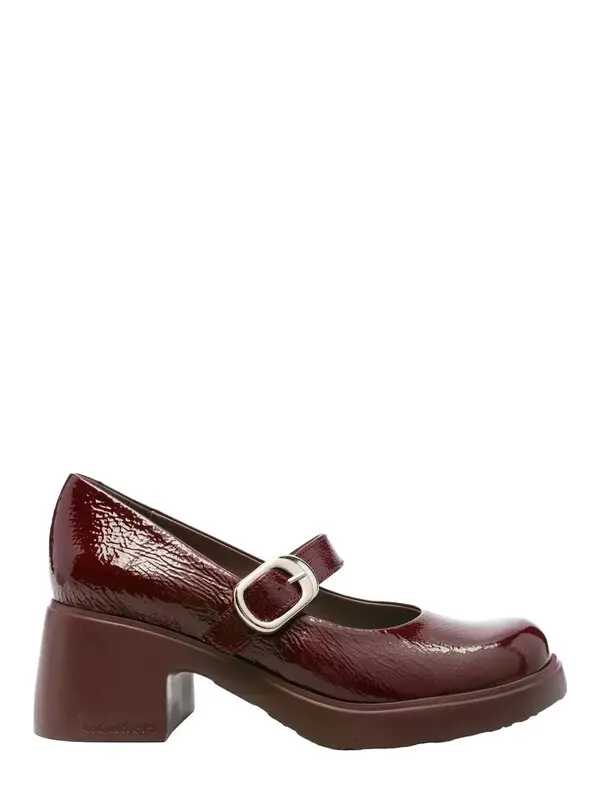WONDERS 60mm Patent Leather Buckle Pumps - Red