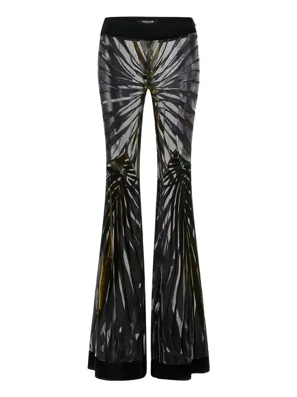 Roberto Cavalli Abstract-print Trousers - Black