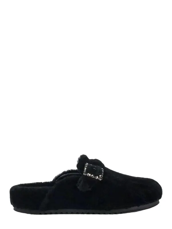 LE SILLA Embellished-buckle Slip-on Sandals - Black