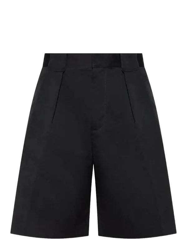 Casablanca Pleated Cotton Shorts - Black