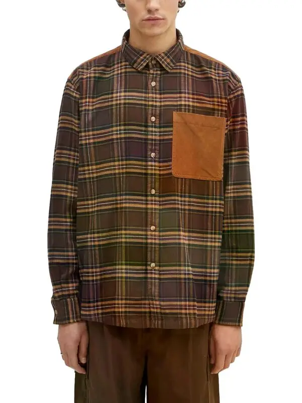 Barbour Checked Corduroy-panel Shirt - Brown