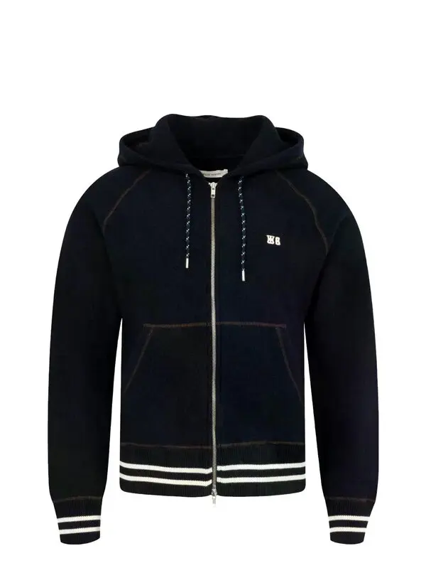 WALES BONNER October Zip-up Hoodie - Black