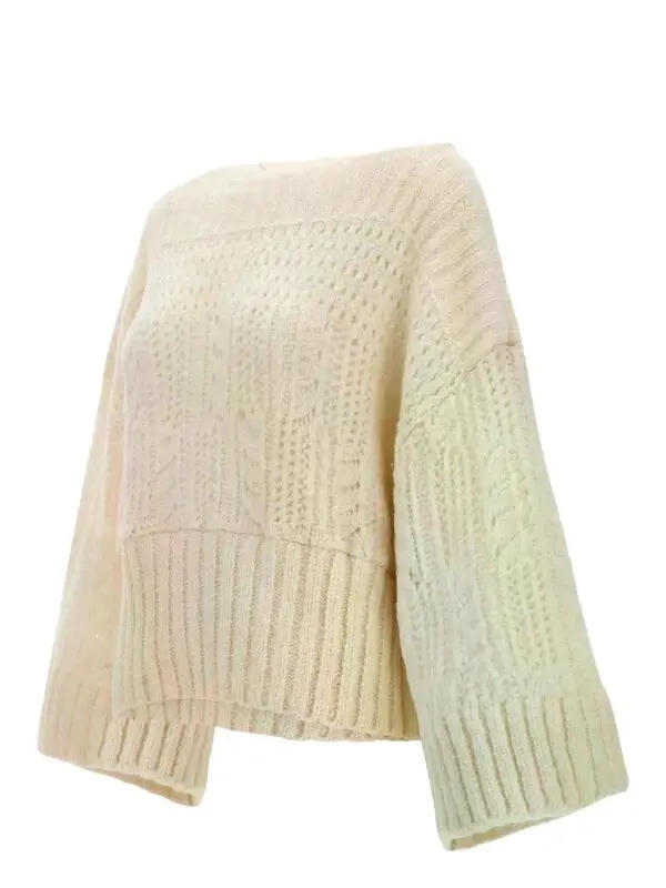 MAURIZIO MYKONOS Cable-knit Boat-neck Sweater - White