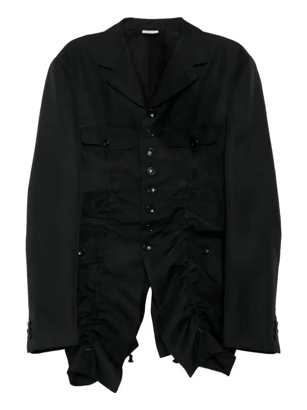 Comme Des Garçons Ruched-detail Jacket - Black