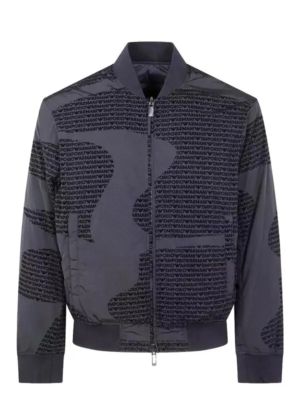 Emporio Armani Logo-print Bomber Jacket - Black
