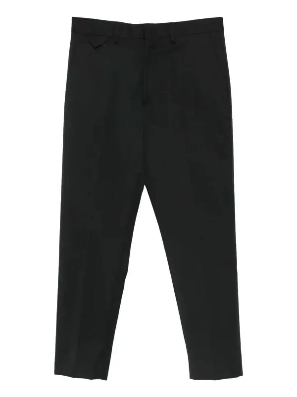 LOW BRAND Belt-loops Tailored Trousers - Black