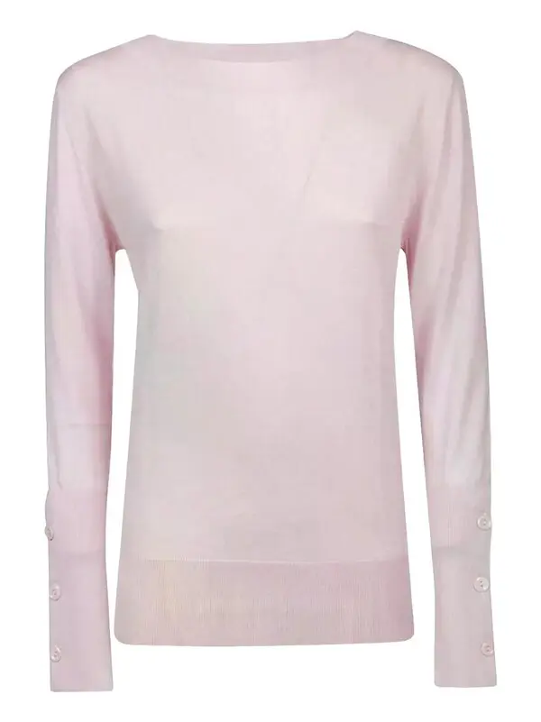 SNOBBY SHEEP Button-cuff Silk Sweater - Pink