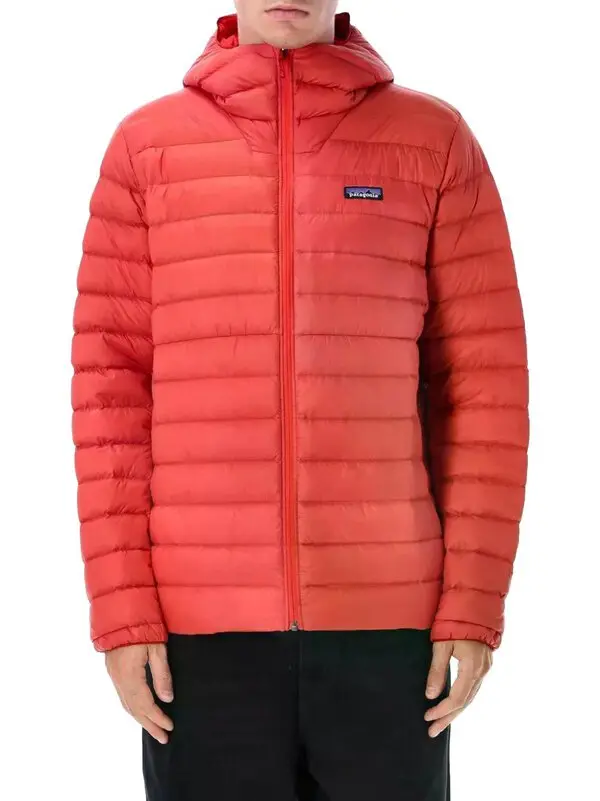 Patagonia Down Sweater Hooded Jacket - Red